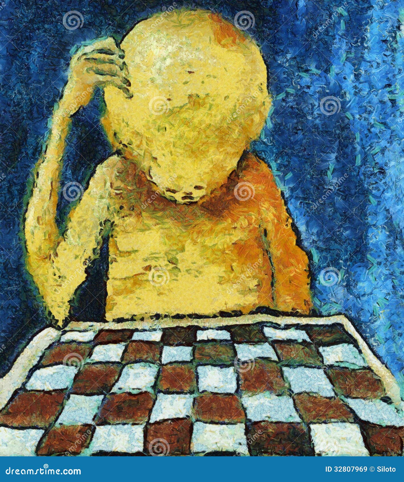 Chess Player With Continuous Single Line Drawing Vector Illustration ...