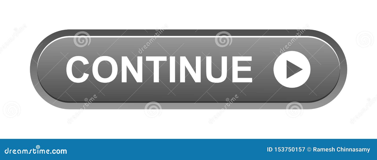 Continue button stock vector. Illustration of download - 153750157