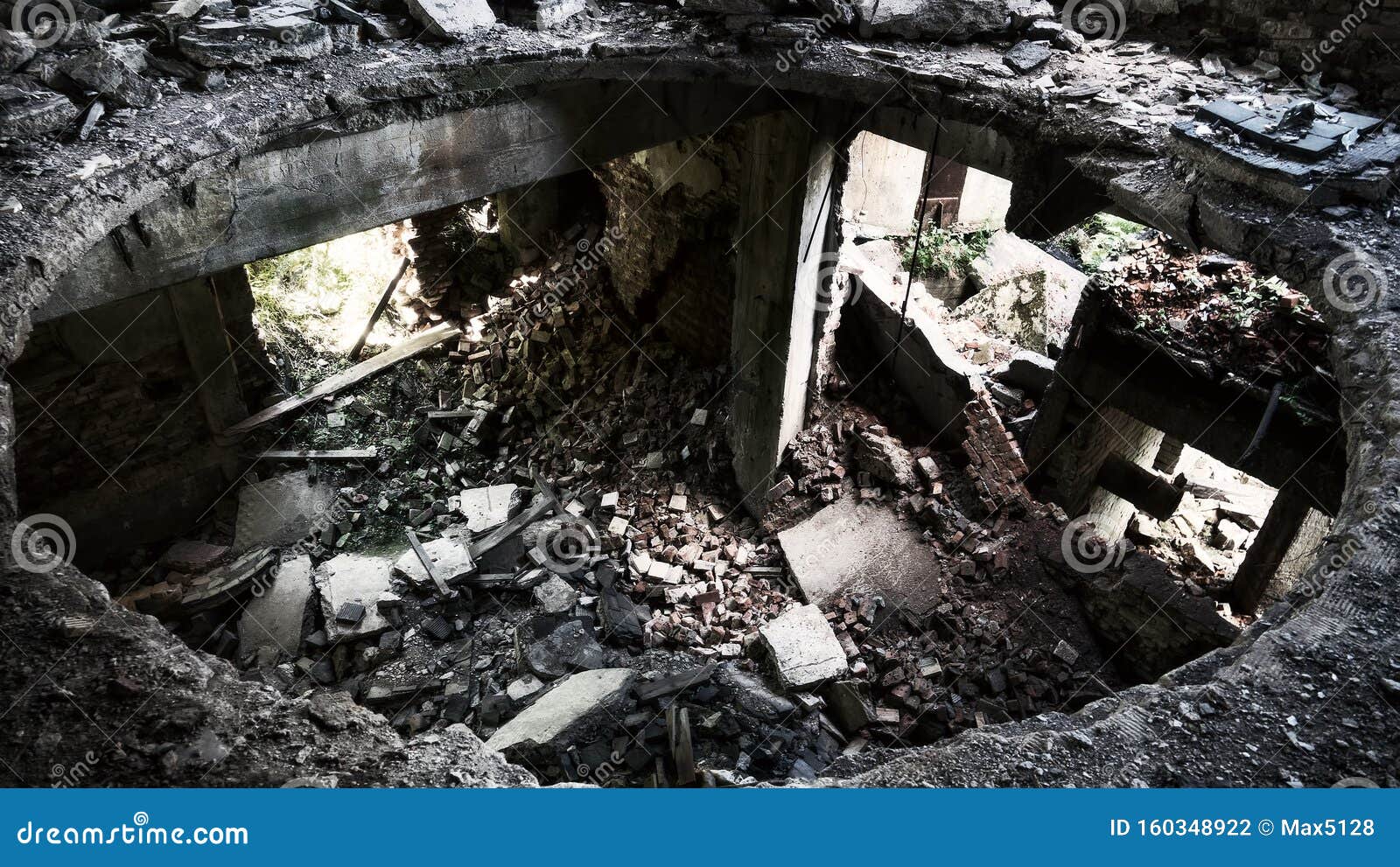 Long-abandoned Factory with Falling Bricks and Huge Failures Stock ...