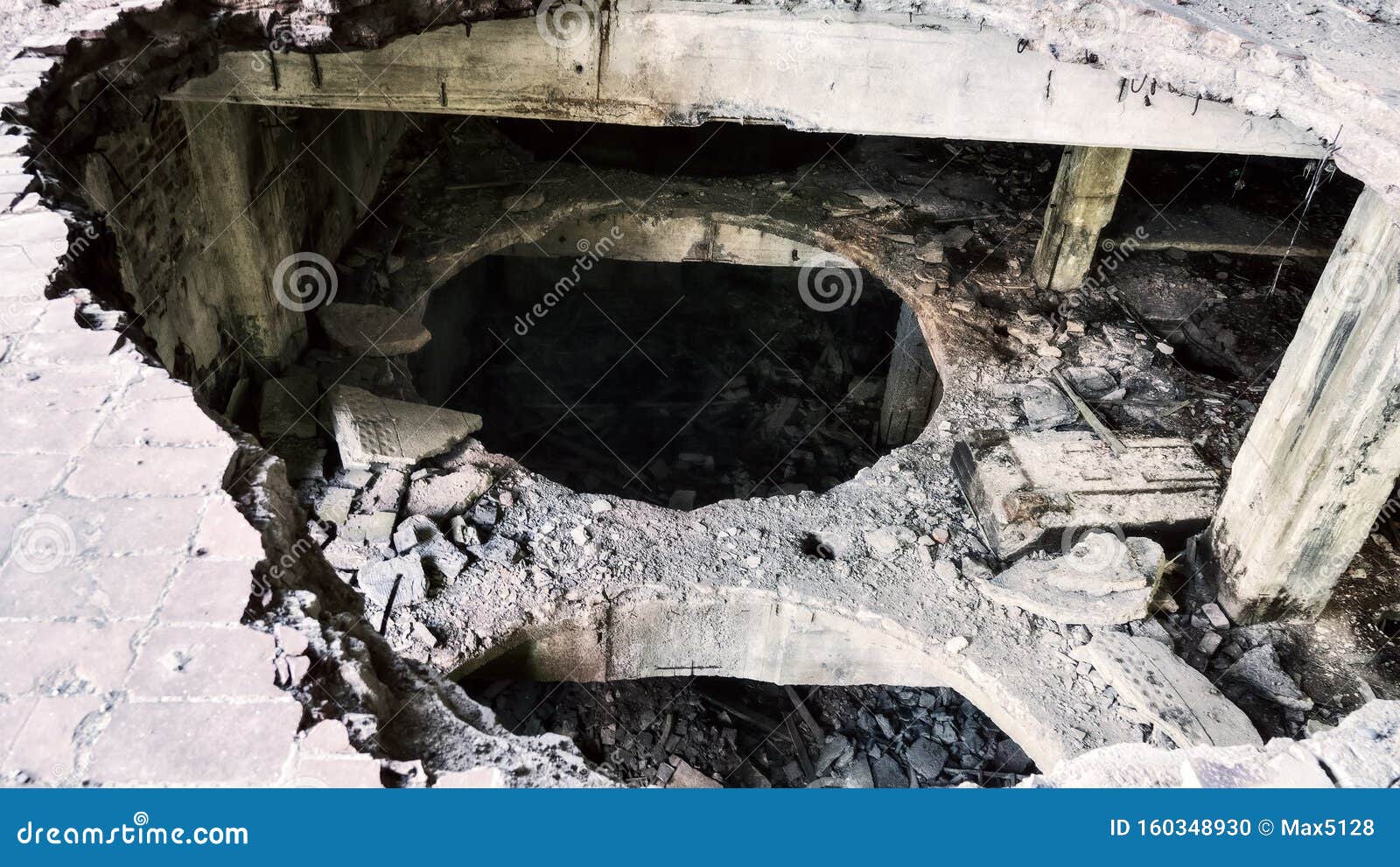 Long-abandoned Factory with Falling Bricks and Huge Failures Stock ...