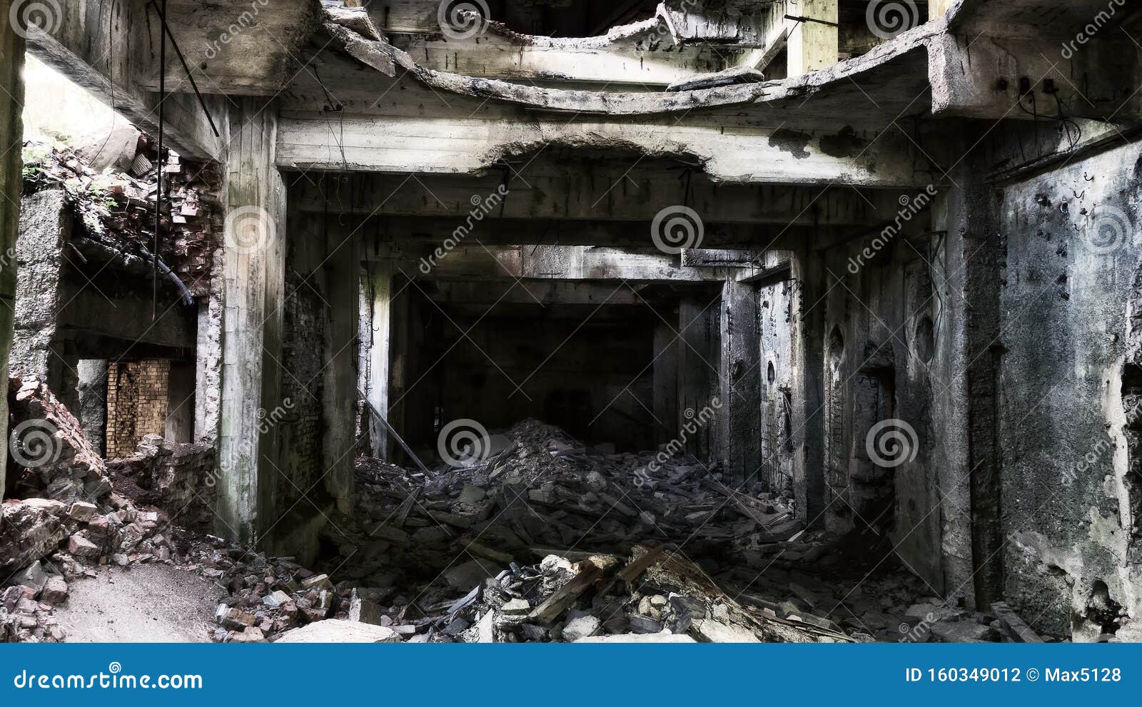 Long-abandoned Factory with Falling Bricks and Huge Failures Stock ...