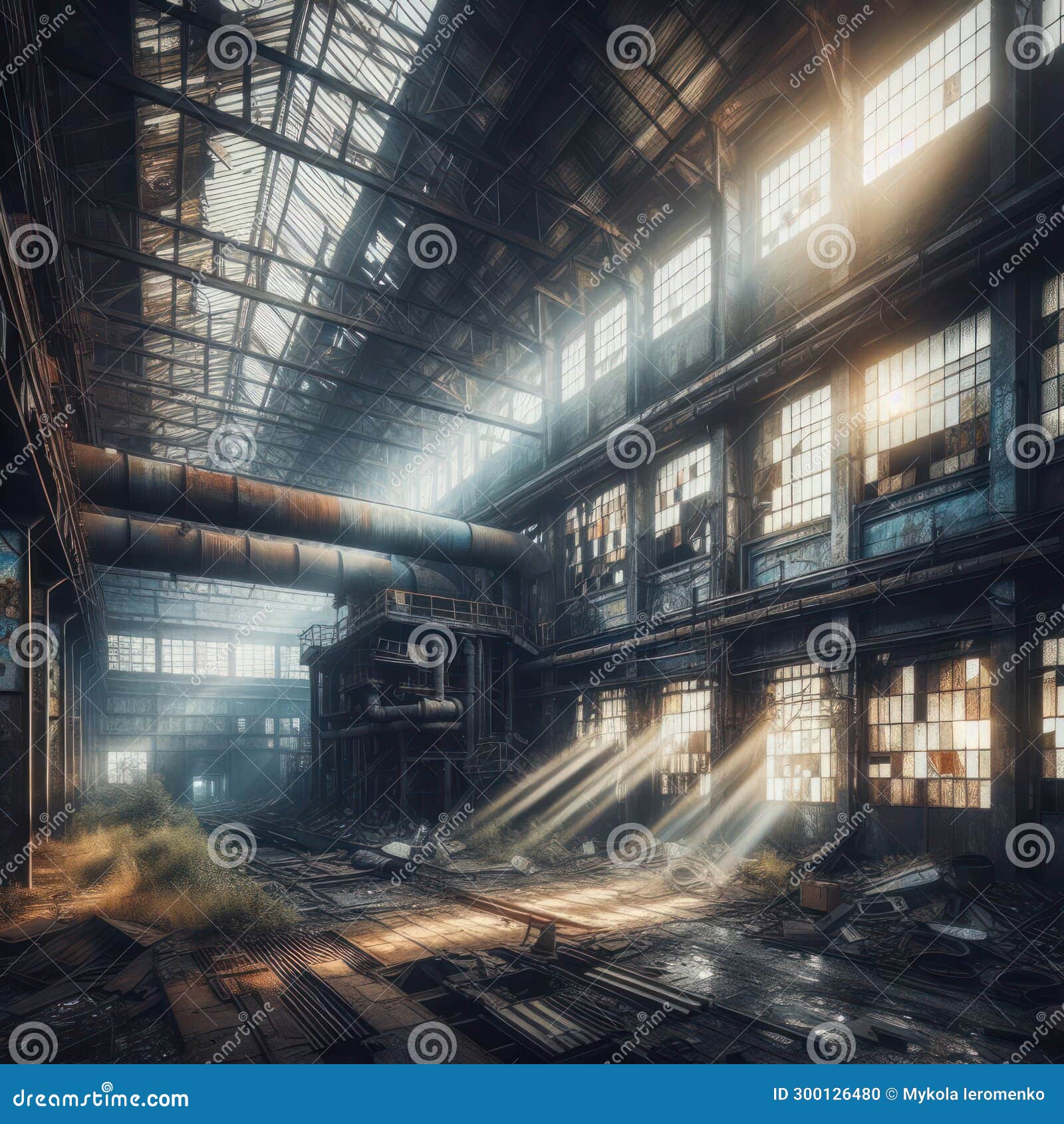 A Long-abandoned Workshop of an Industrial Enterprise. Stock Photo ...