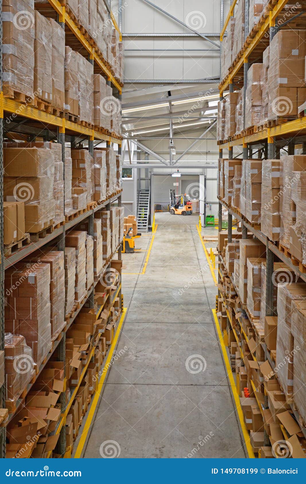 Warehouse Aisle stock image. Image of aisle, structure - 149708199