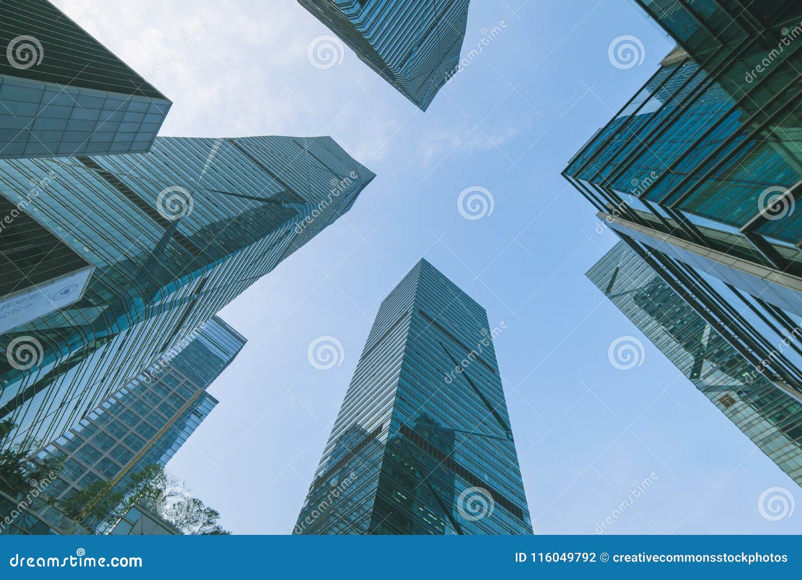 Long Angle View Of High Rise Glass Buildings Picture. Image: 116049792