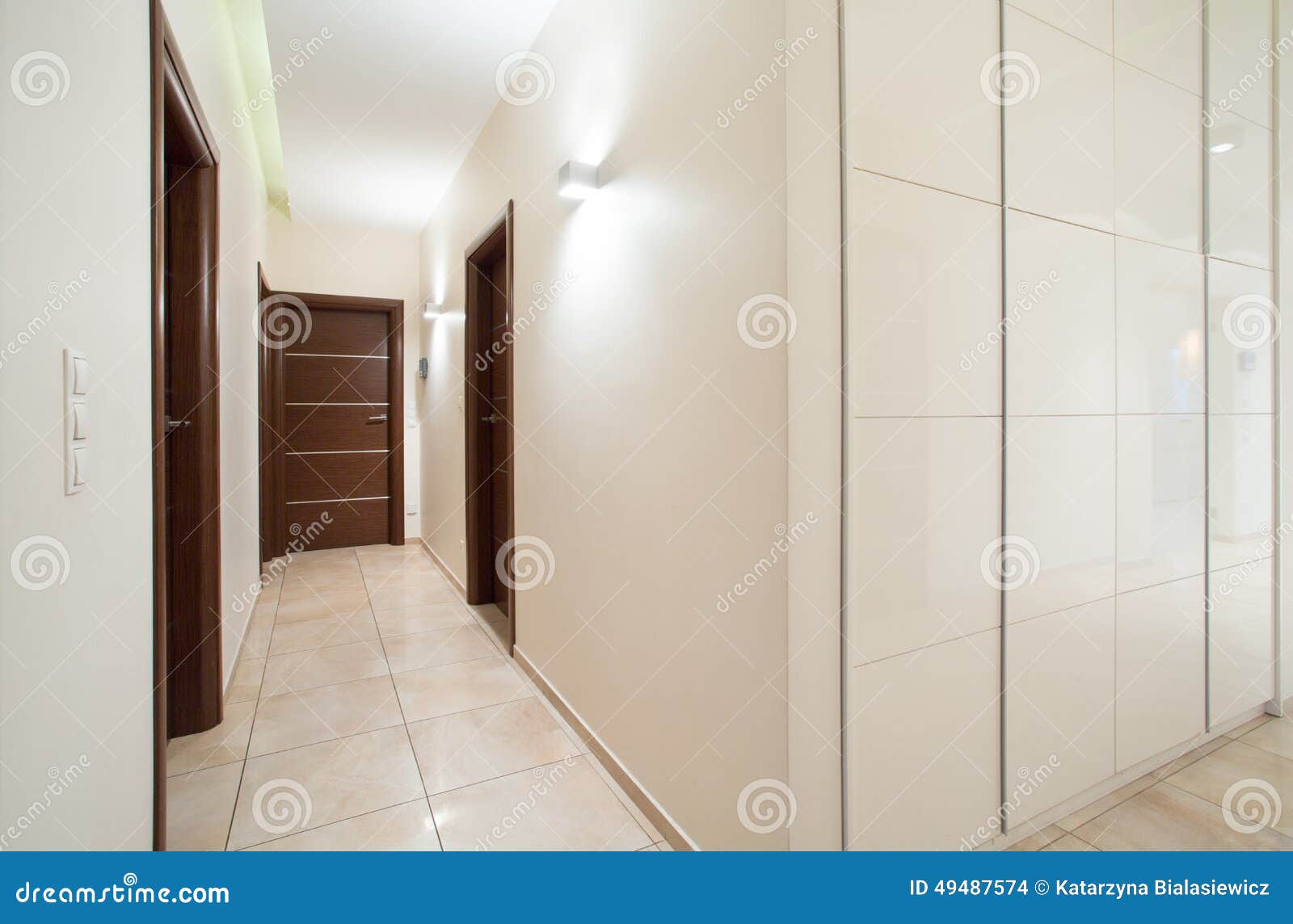 Long Anteroom Inside Bright Apartment Stock Photo - Image of entrance ...