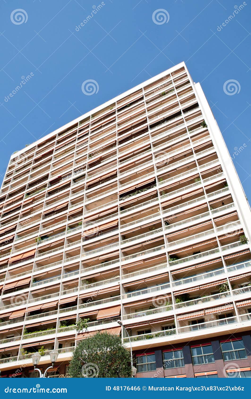 Long Apartment Buildings in Monte Carlo Stock Photo - Image of mountain ...