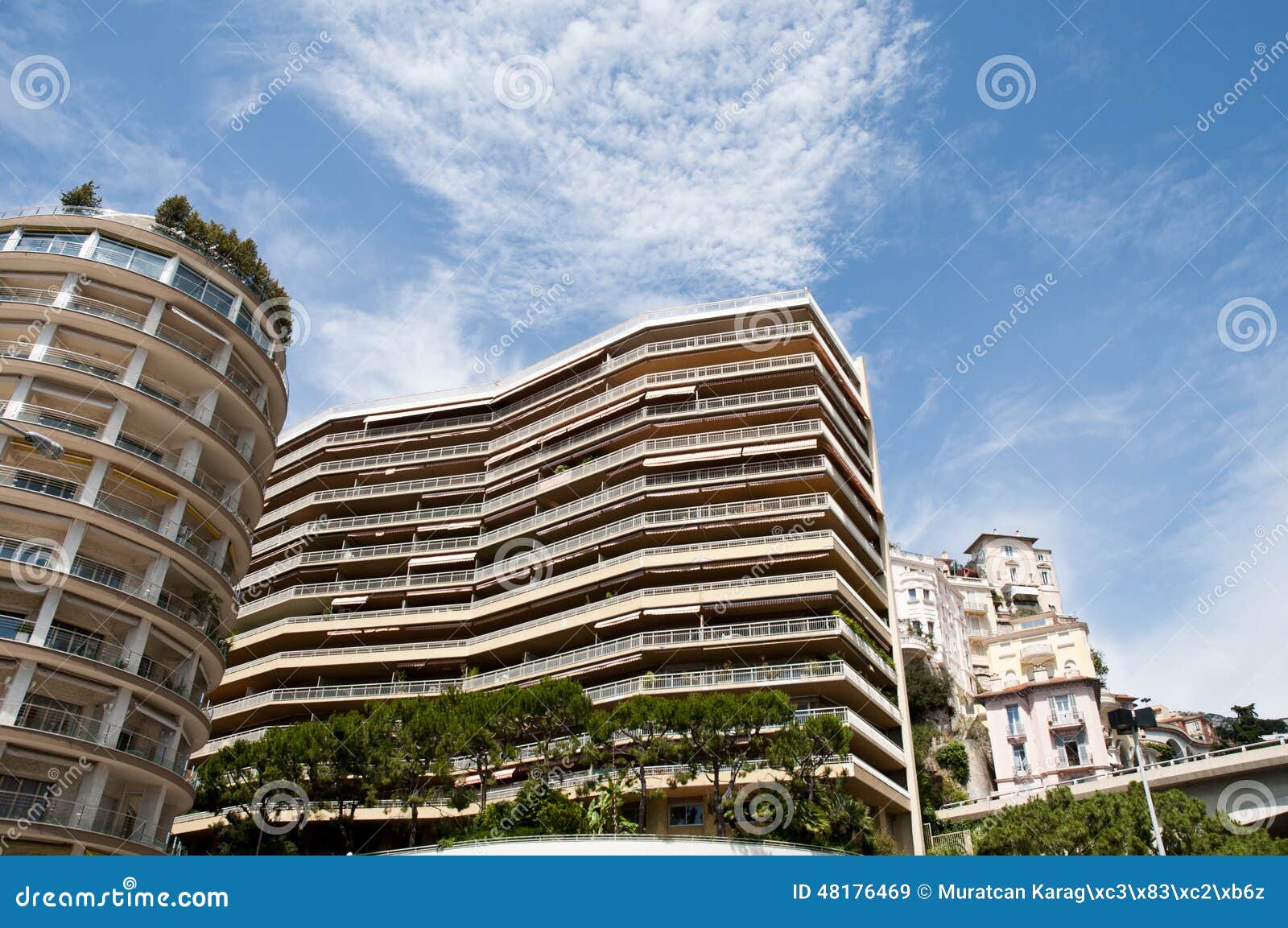 Long Apartment Buildings in Monte Carlo Stock Image - Image of harbor ...