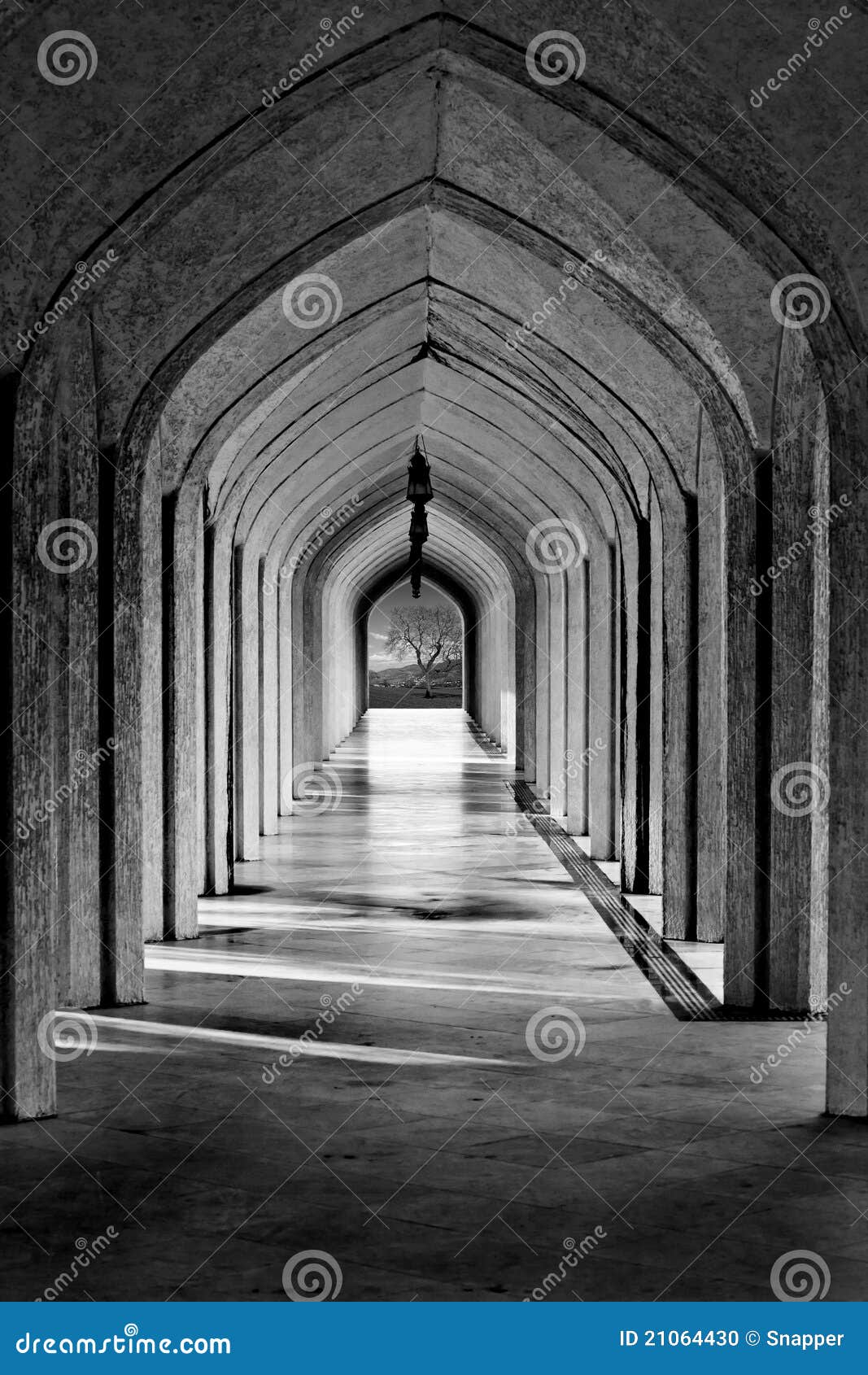 Long arched hallway stock photo. Image of black, arch - 21064430