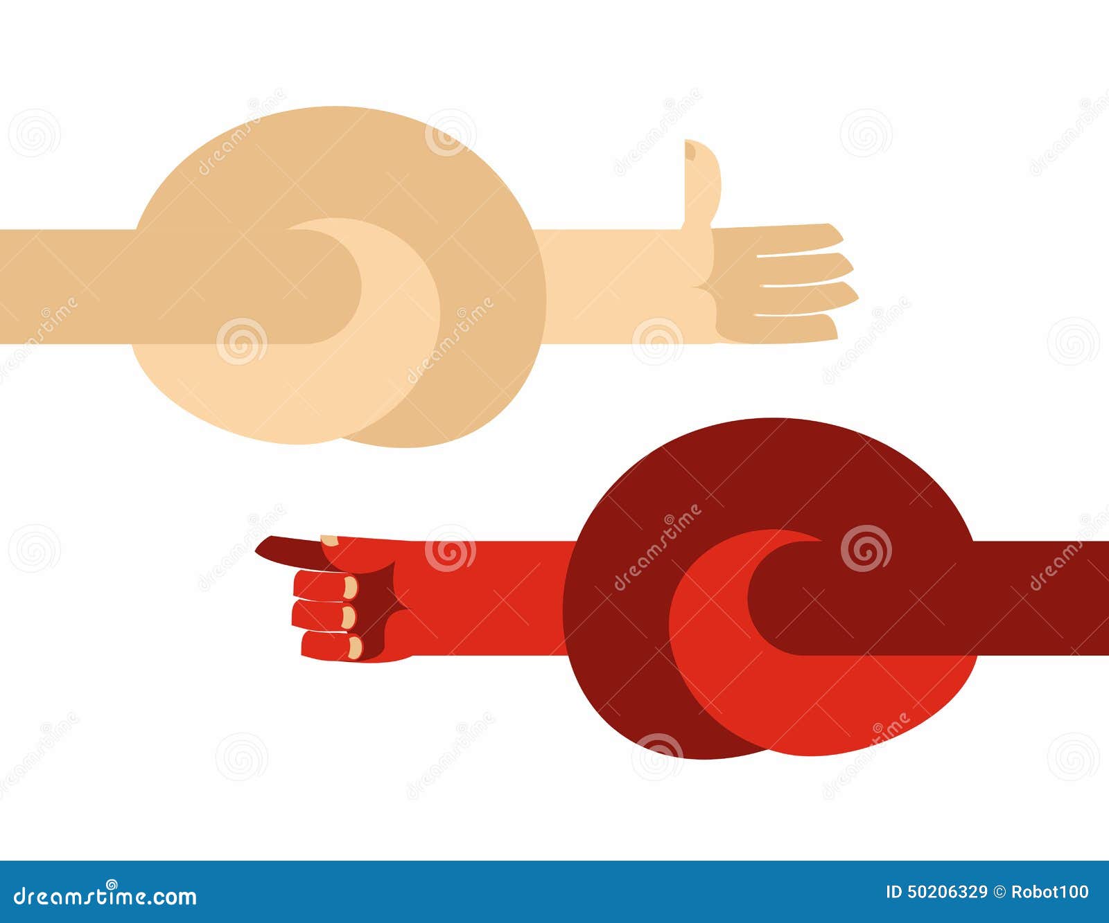 Long arm. Node hands stock vector. Illustration of thumb - 50206329