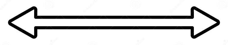 Long Arrow Linear Vector Icon. Black Outline Horizontal Double Arrow ...