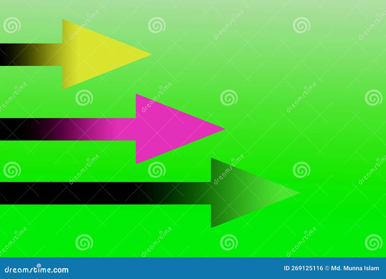 Long Arrows Pointing on Green Background. Arrow Design Elements, Simple ...