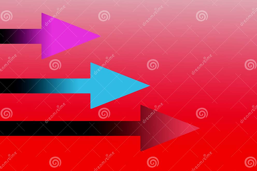 Long Arrows Pointing on Red Background. Arrow Design Elements, Simple ...