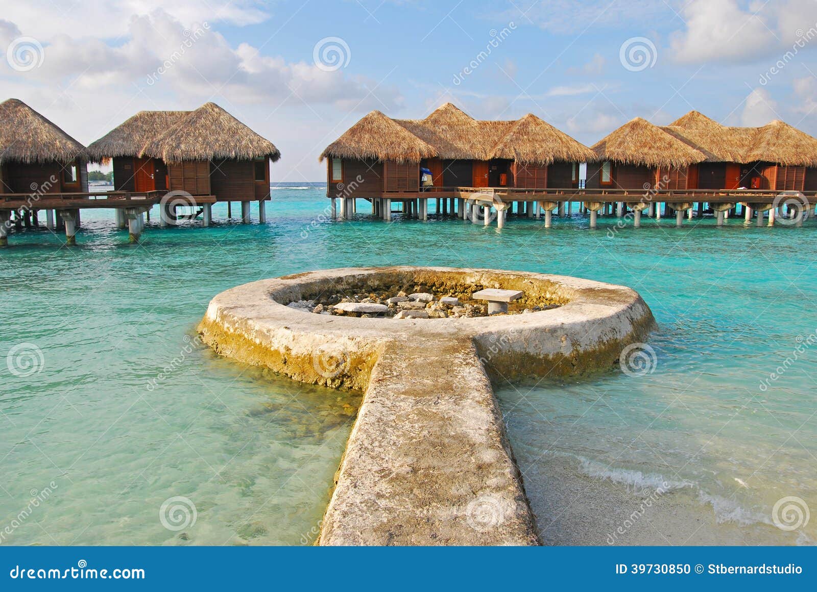 Blue Sky Turquoise Water with Round Structure Long Awaited Vacation on ...