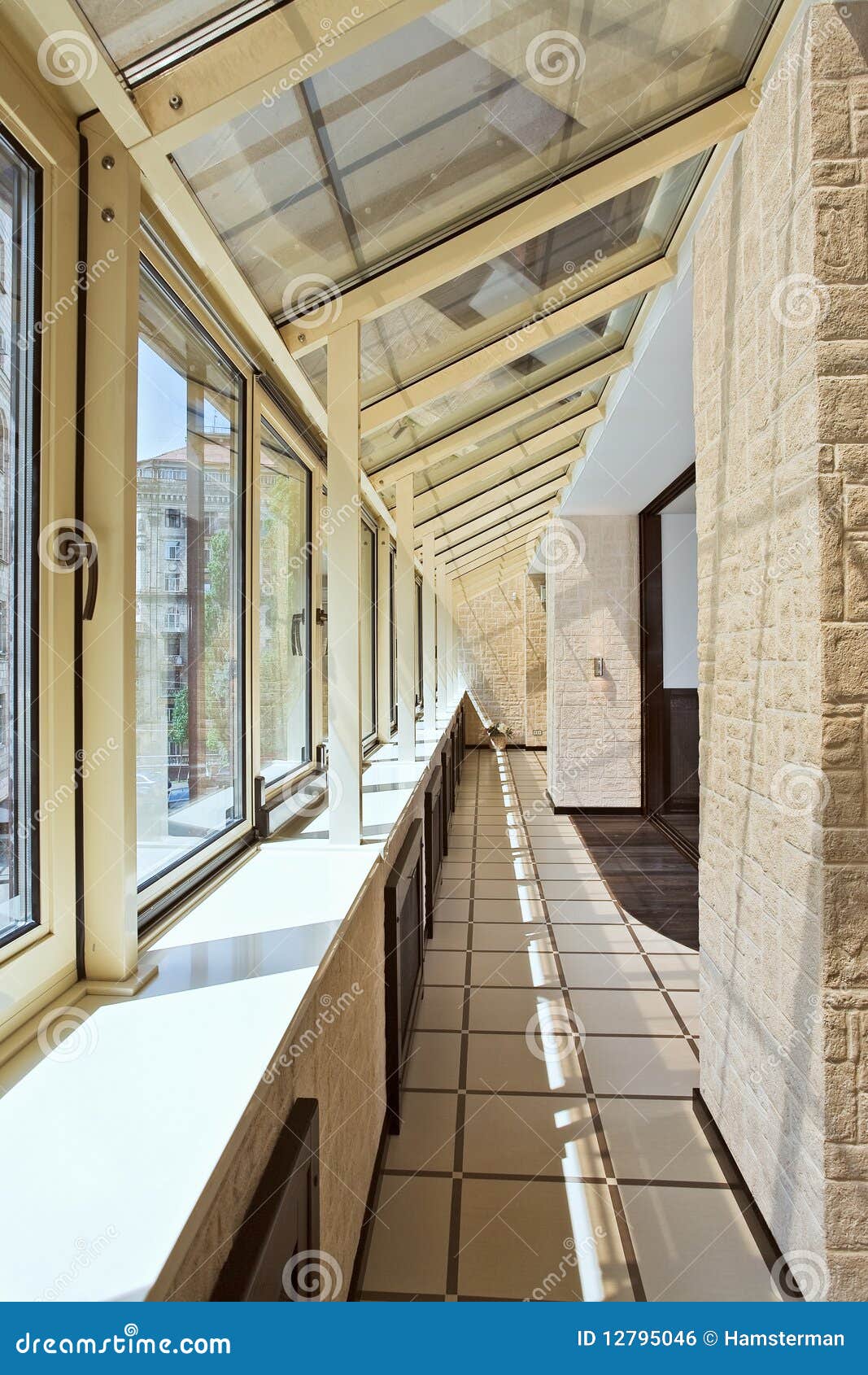 Long Balcony (gallery) Interior Stock Photo - Image of ashlar, decor ...