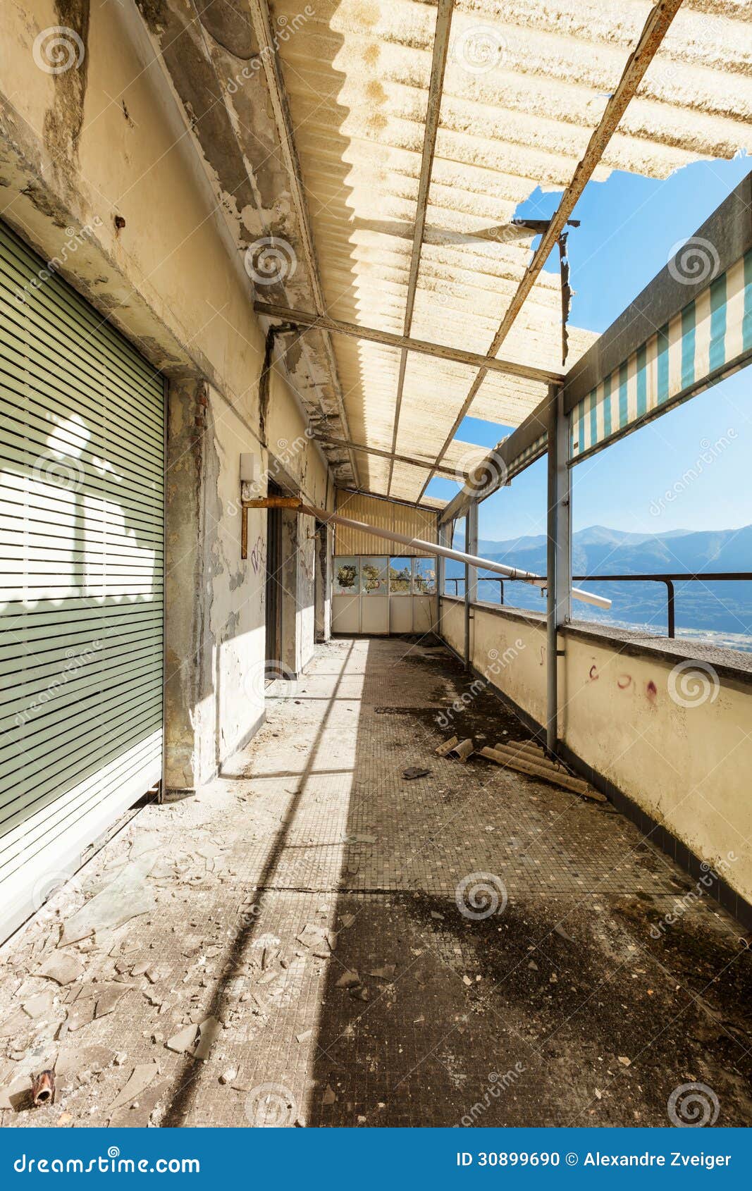 Long balcony smashed stock photo. Image of veranda, outdoor - 30899690
