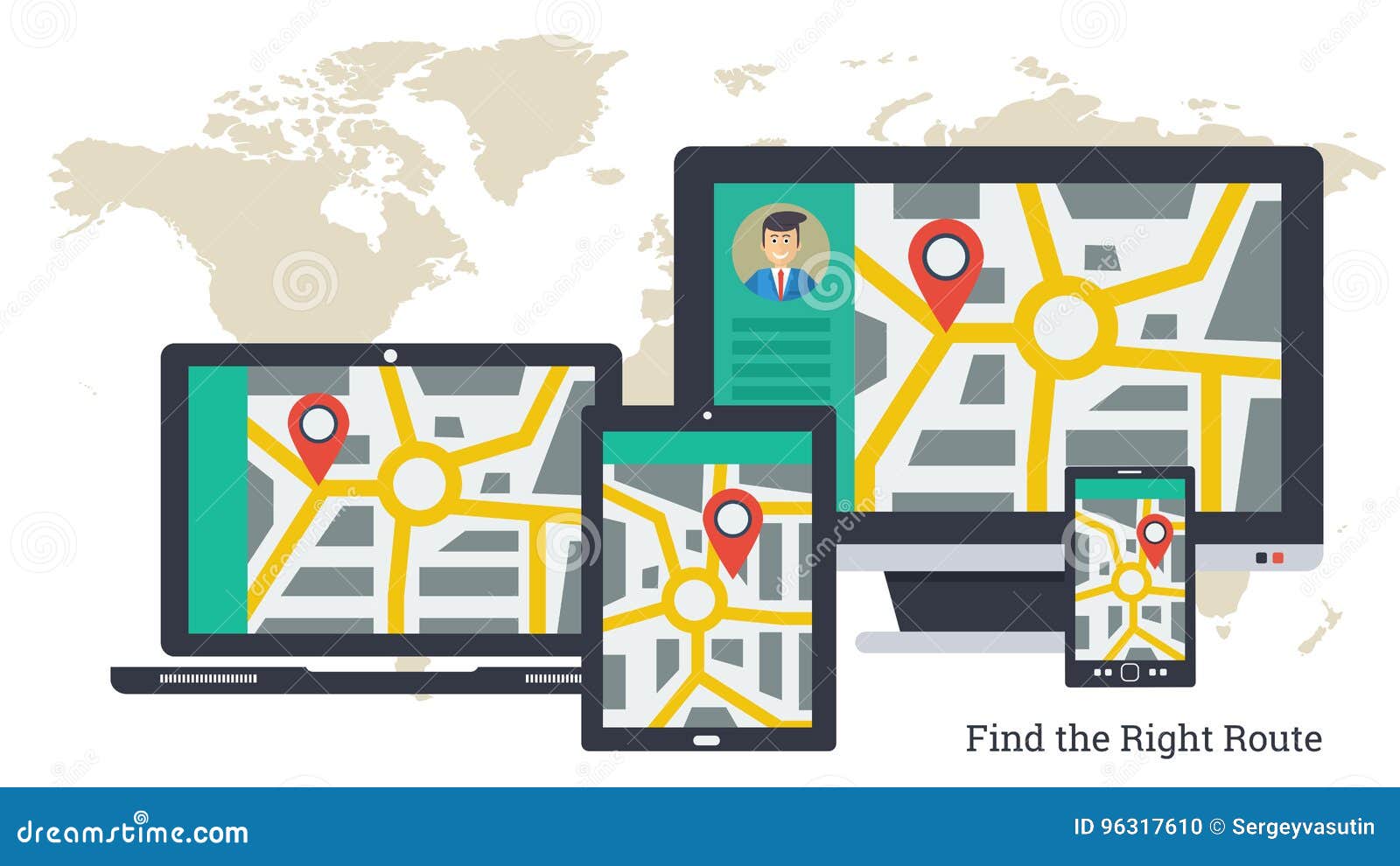 Long Banner - Find the Right Route Stock Illustration - Illustration of ...