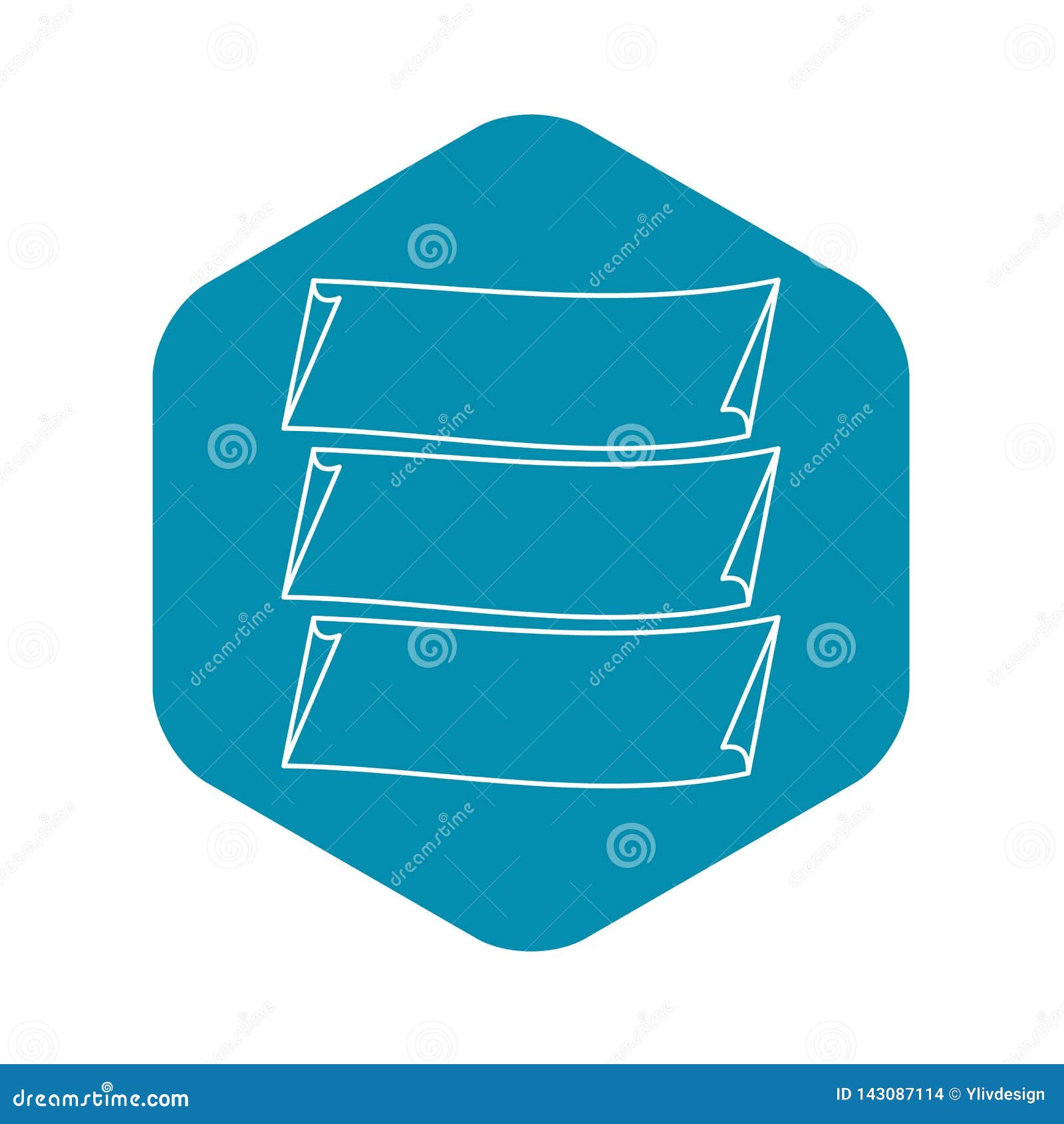 Long Banners Icon, Outline Style Stock Vector - Illustration of ...