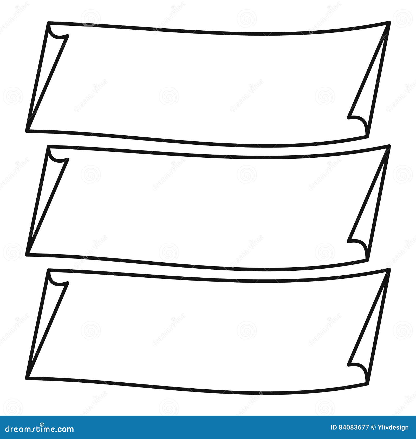 Long Banners Icon, Outline Style Stock Vector - Illustration of long ...