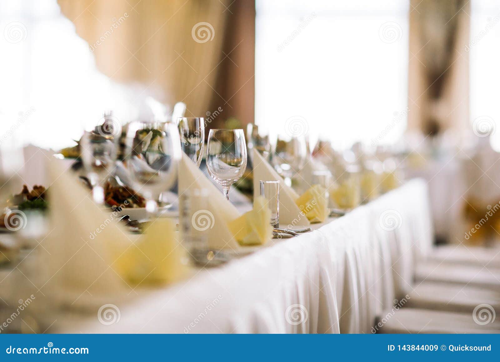 Long banquet table detail stock image. Image of banquet - 143844009