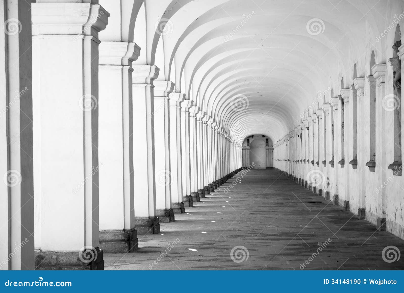 Long Baroque Arcade Colonnade Stock Photo - Image of column ...