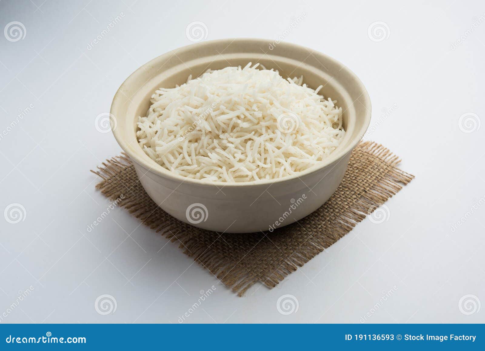 Boiled Indian Basmati Rice Served in a Bowl Stock Image - Image of ...