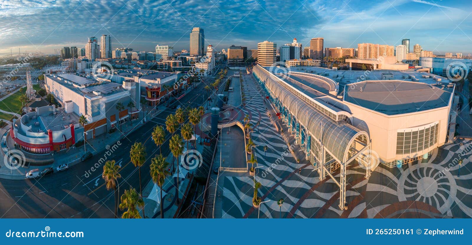 Long Beach CA Walkway Heading Toward Downtown Stock Image - Image of ...