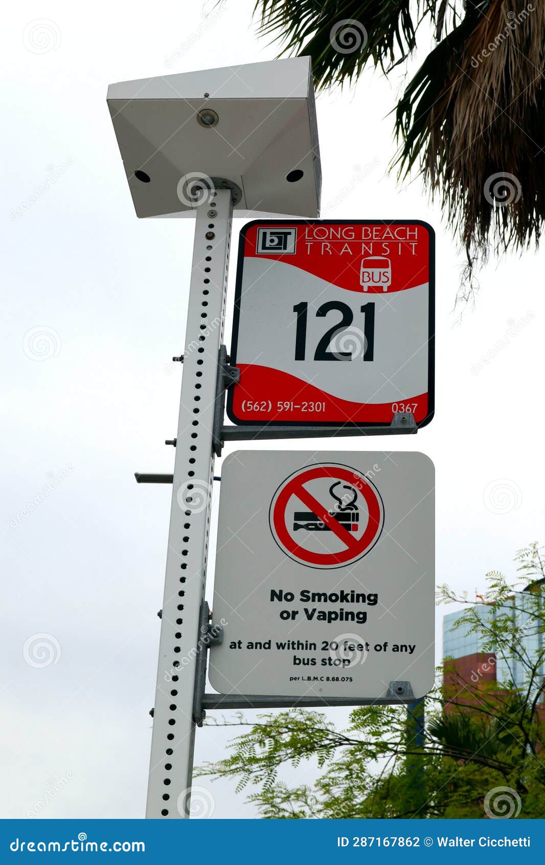 Long Beach, California: Long Beach Transit Bus Stop Editorial ...