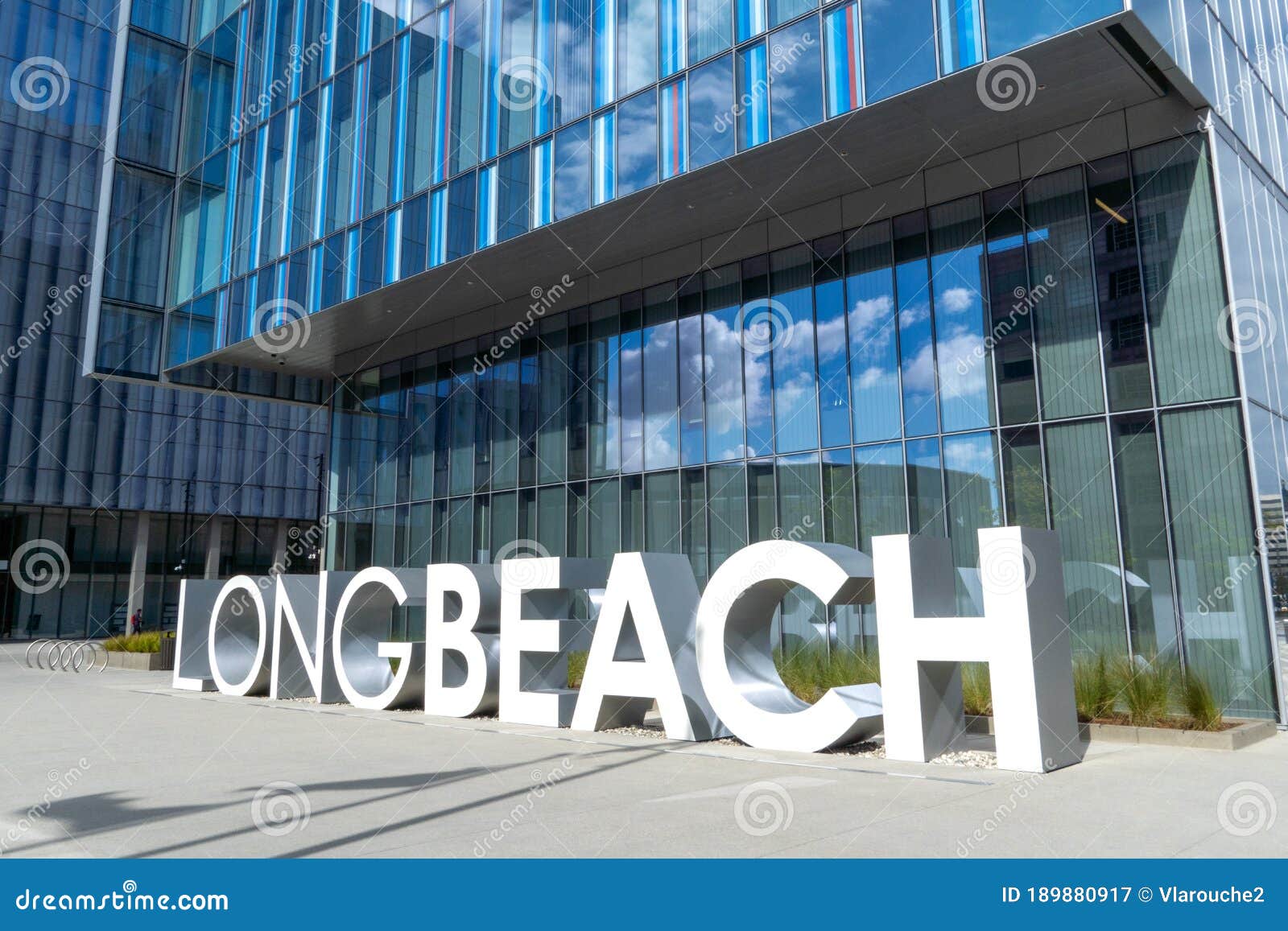 Long Beach Sign in Front of the Port of Long Beach Building, CA Stock ...