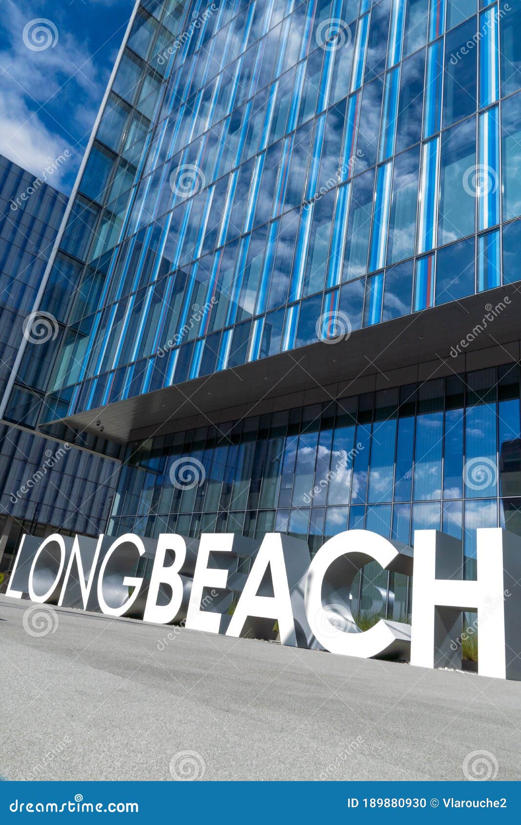 Long Beach Sign in Front of the Port of Long Beach Building, CA Stock ...