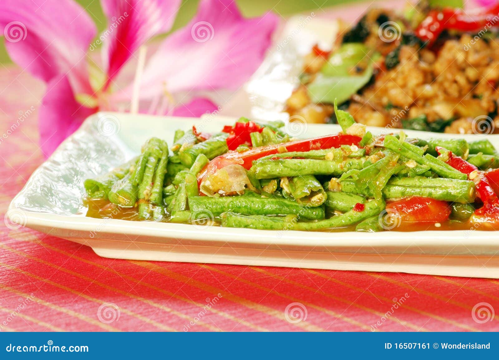 Long Bean (Tua Fak Yaow) Salad Stock Image - Image of vegetable, food ...