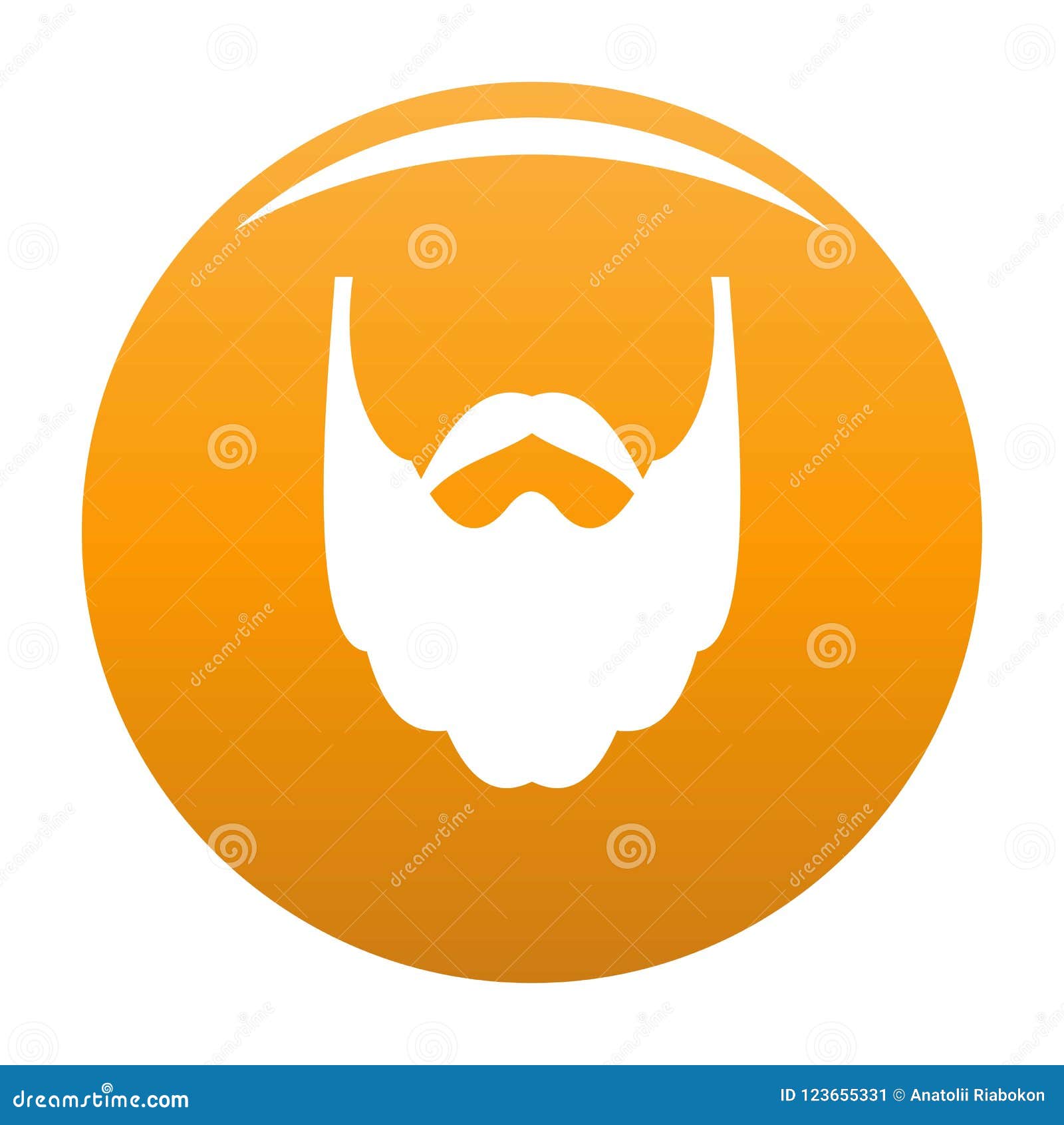 Long beard icon orange stock illustration. Illustration of sign - 123655331