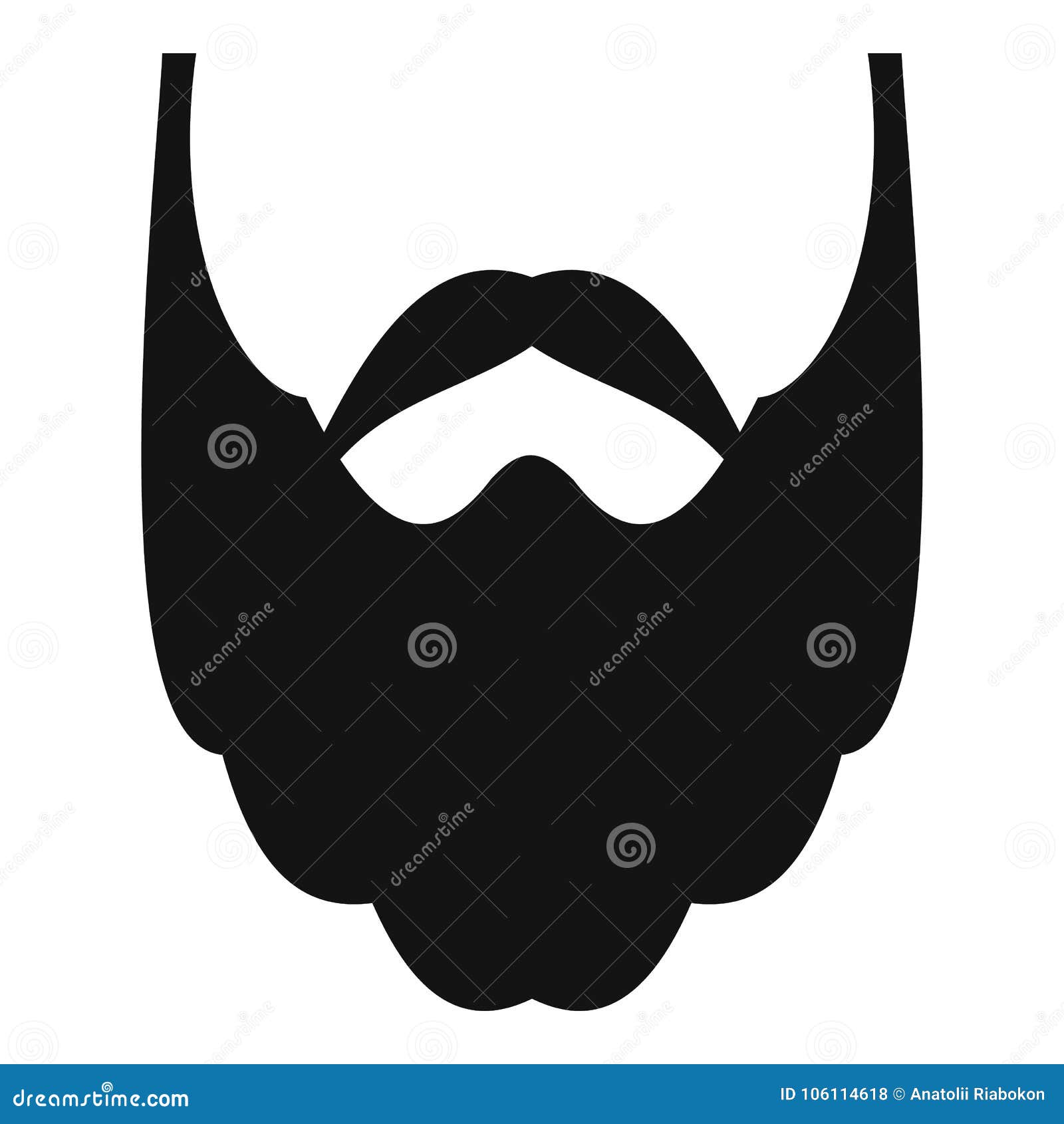 Long Beard Icon, Simple Style. Stock Vector - Illustration of humor ...