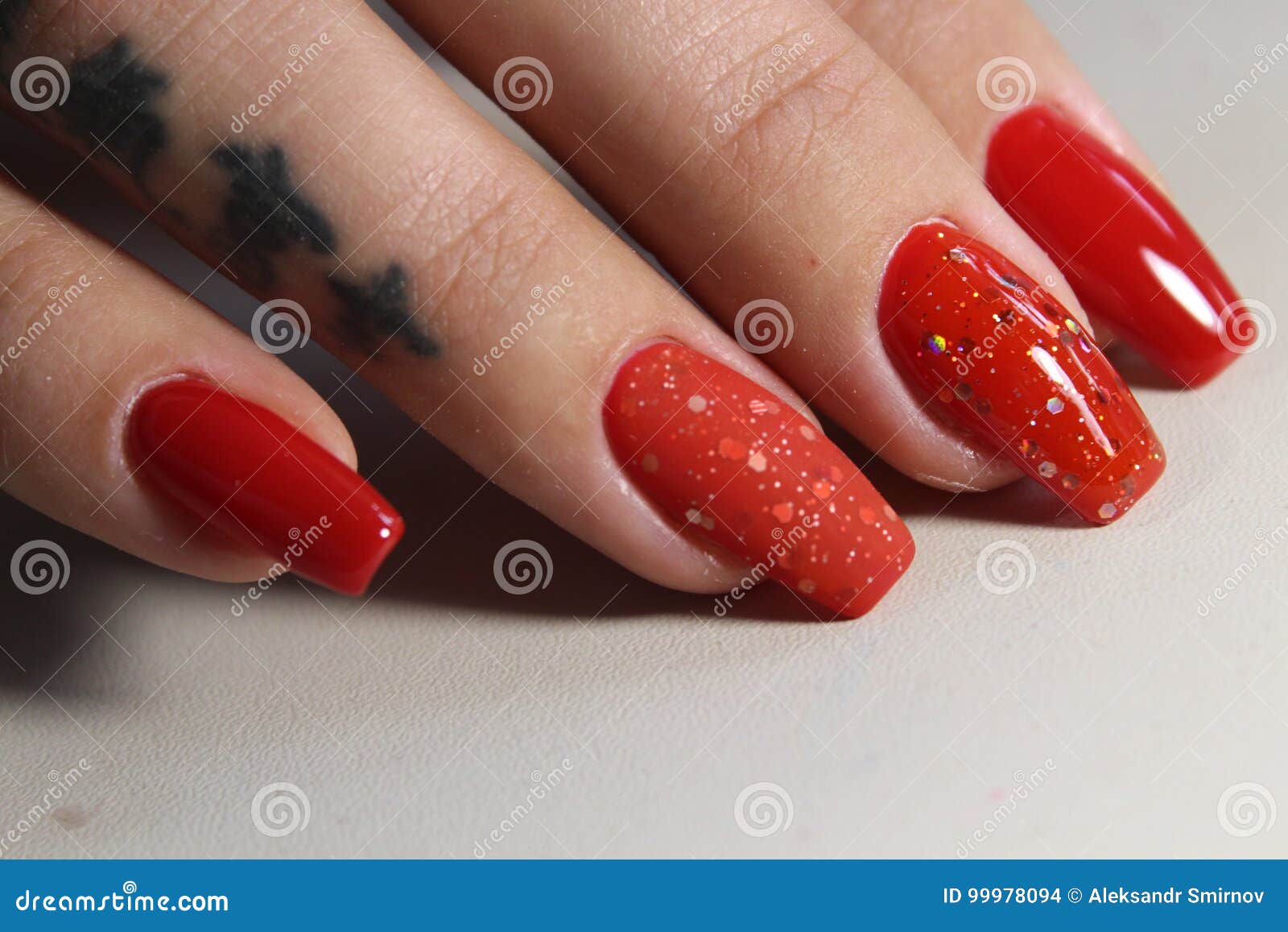 Long beautiful red nails stock photo. Image of girl, female - 99978094