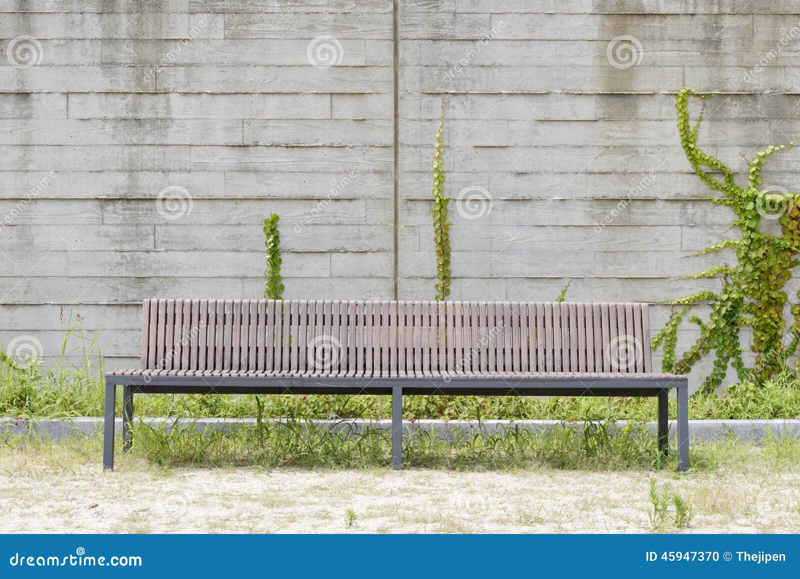 Long Bench in Front of a White Wall Stock Photo - Image of texture ...