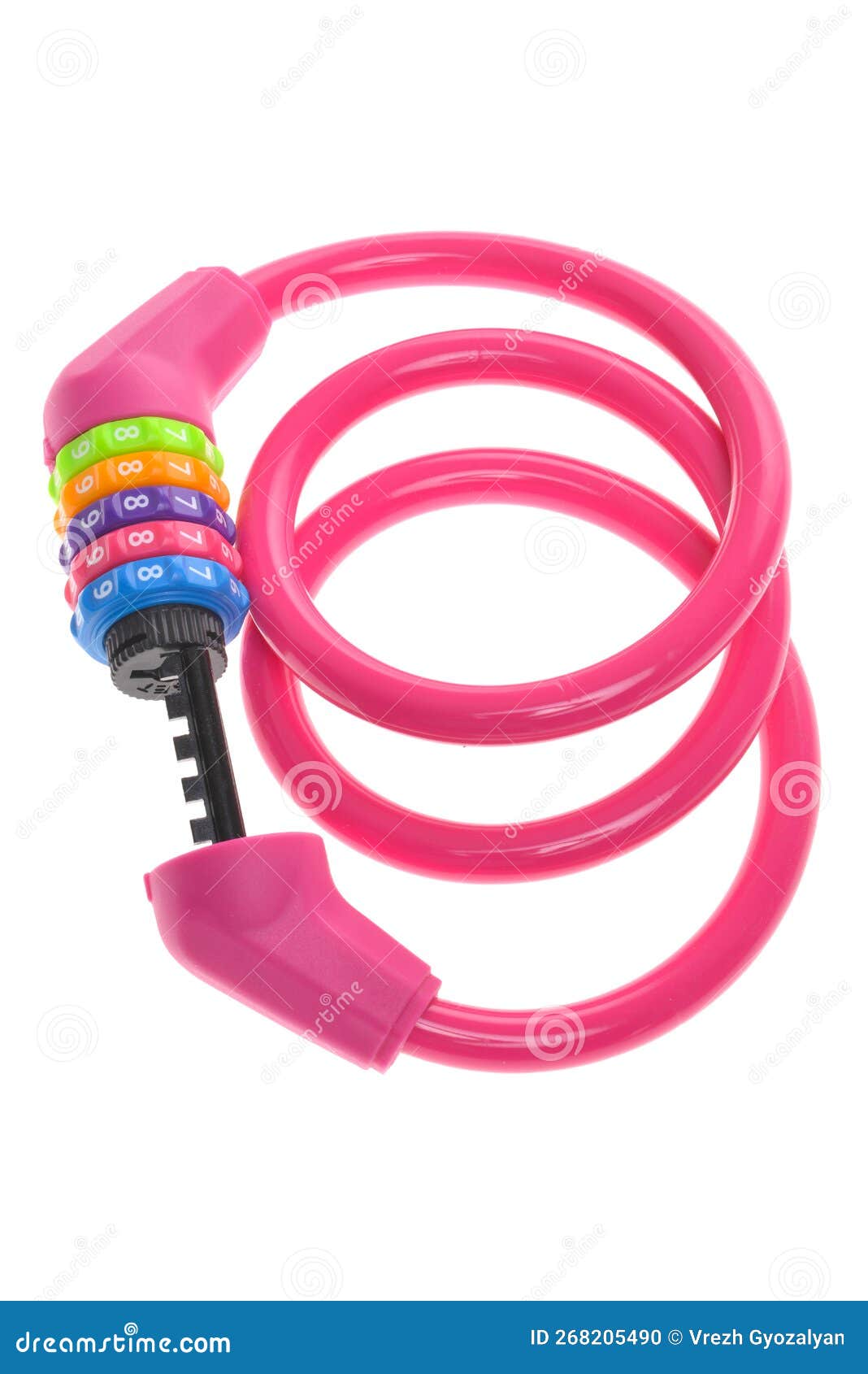 Long Bike Lock Isolated on White Background Stock Photo - Image of ...