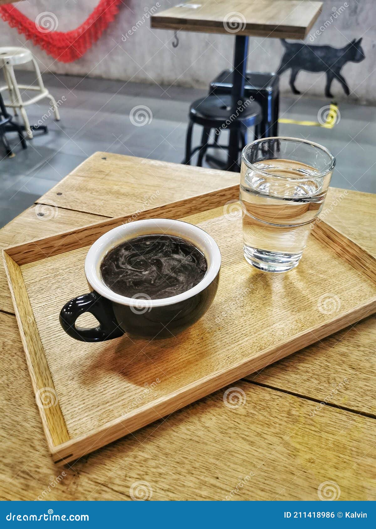 Long black Coffee stock photo. Image of wood, black - 211418986