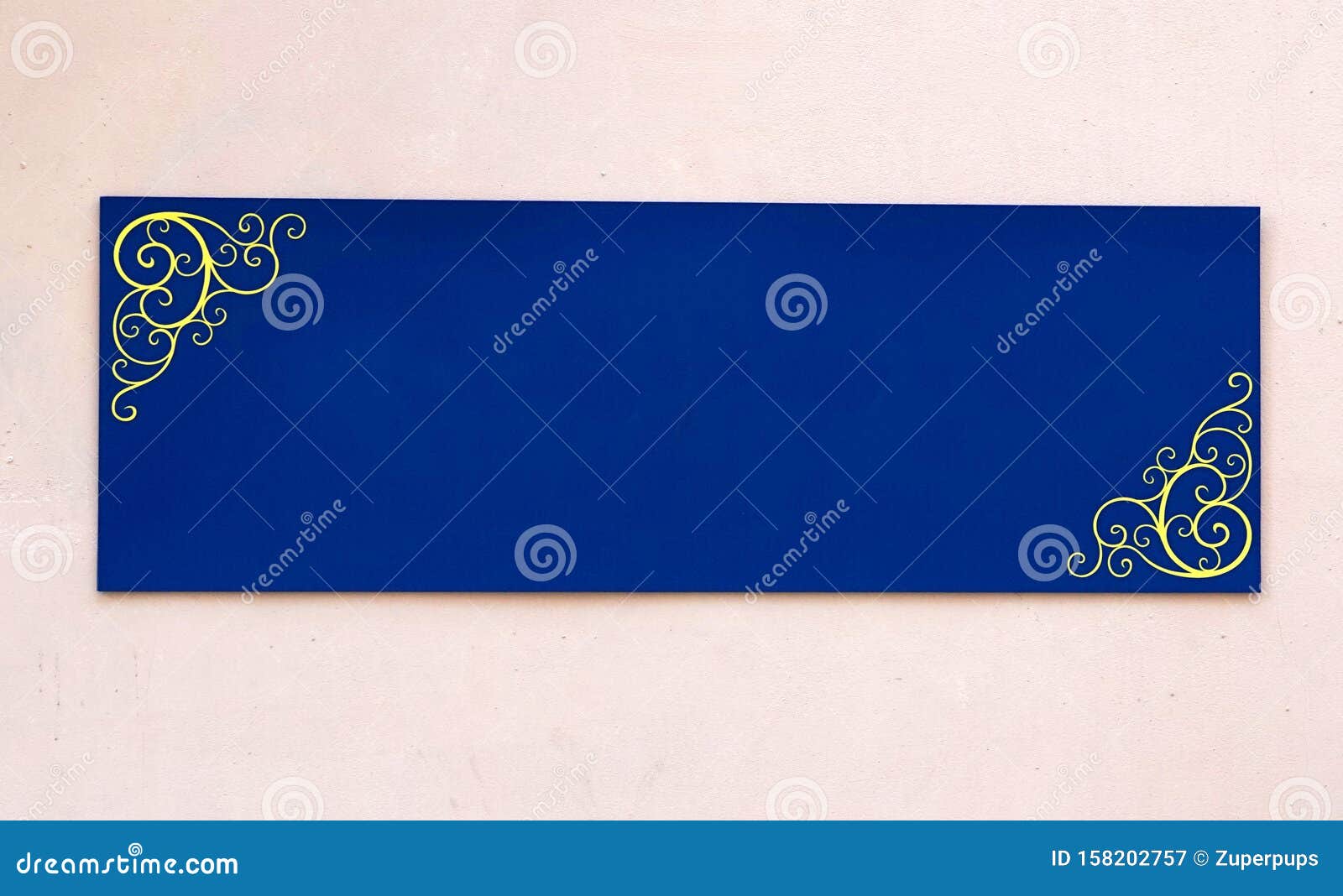Long Blue Banner with a Pattern Stock Image - Image of decoration, dark ...