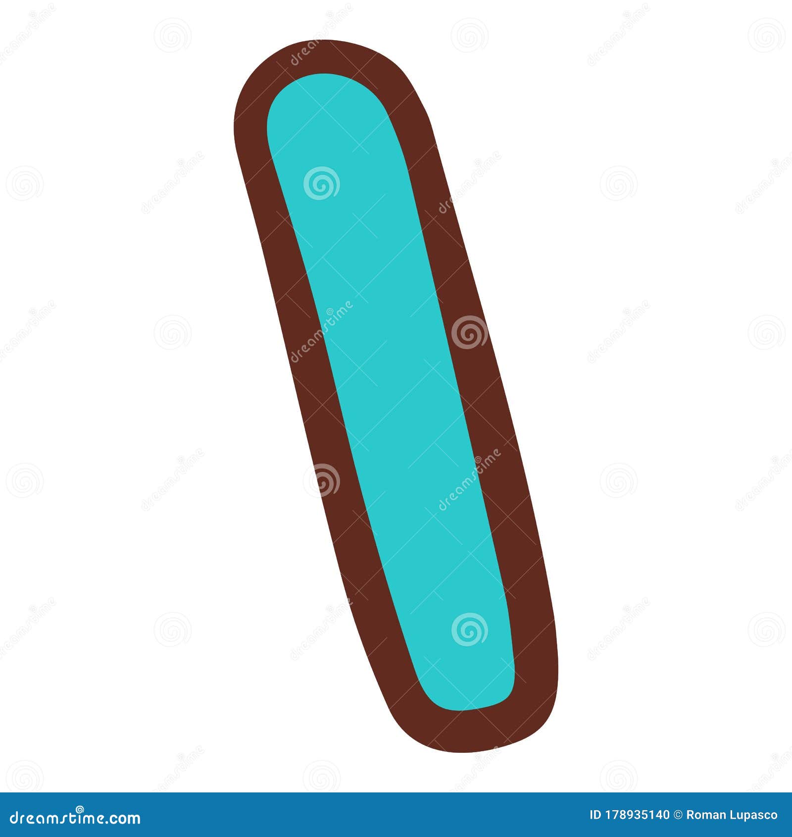 Long Blue Candy Stick Icon, Hand Drawn Style Stock Vector ...