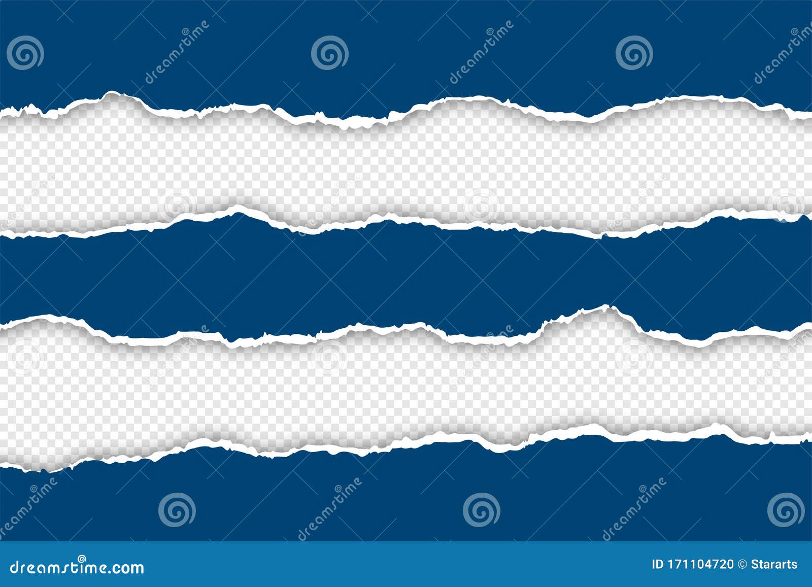 Long Blue Torn Ripped Paper on Transparent Background Stock Vector ...