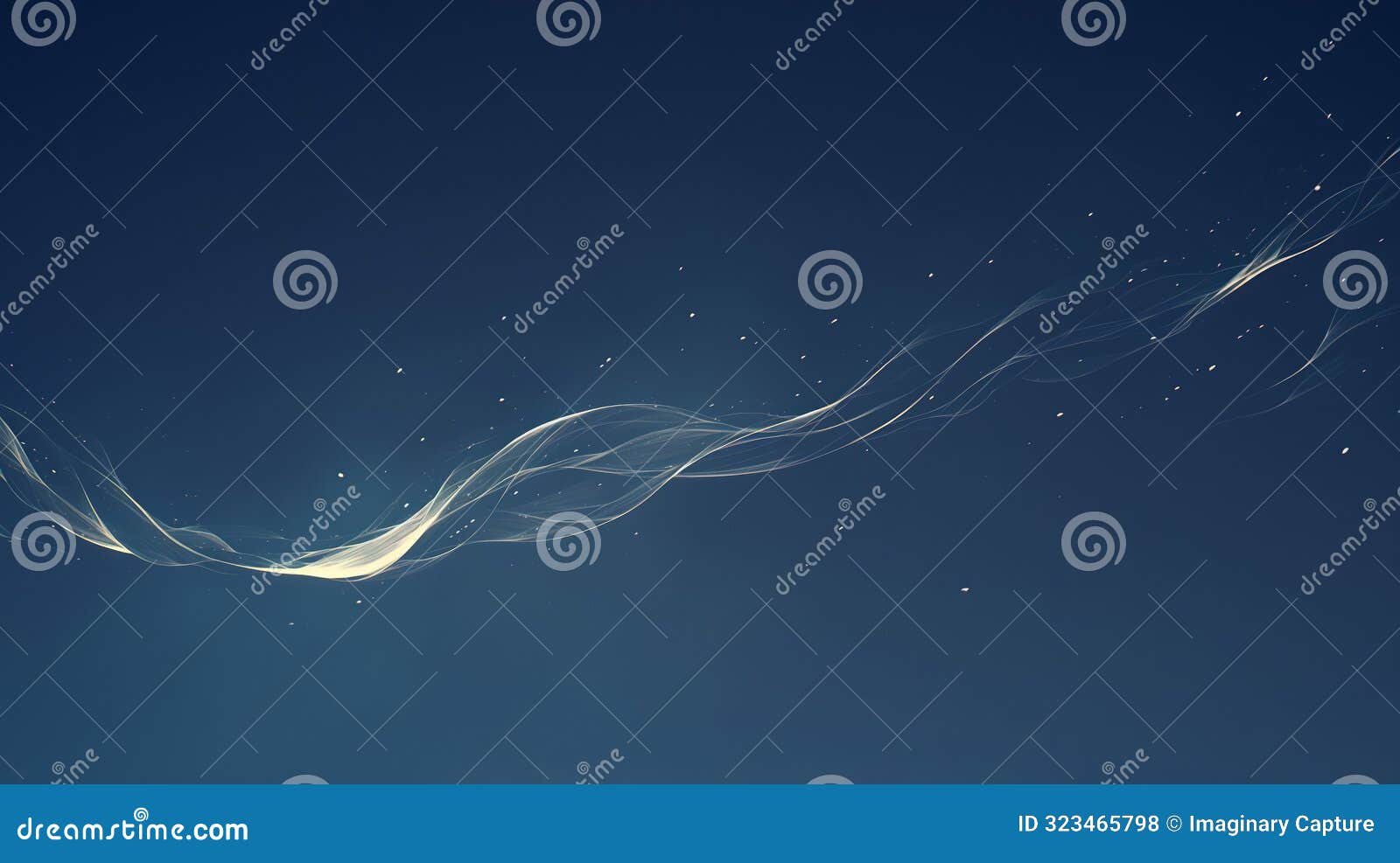 A Long Blue Wave with a Lot of Stars in the Sky. Stock Illustration ...