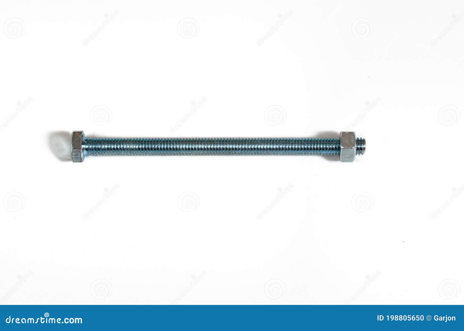 Long Bolt with Nut Isolated on White Background Stock Photo - Image of ...