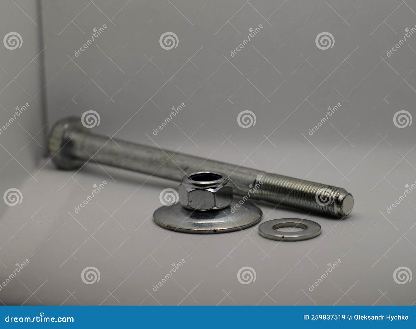Long Bolt with Nut and Washers Stock Image - Image of wrench, parts ...