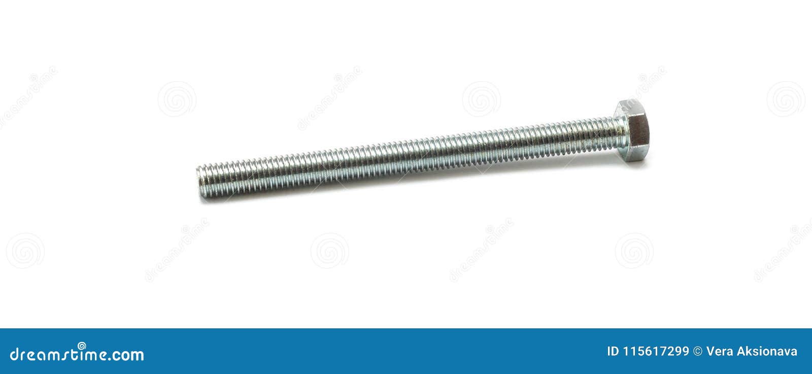 Long Bolt on White Background Stock Image - Image of closeup ...