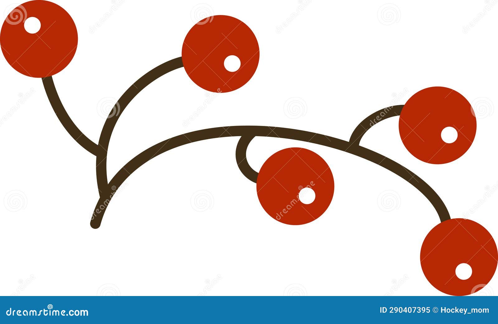 Long Branch with Red Berries. Clipart Stock Illustration - Illustration ...