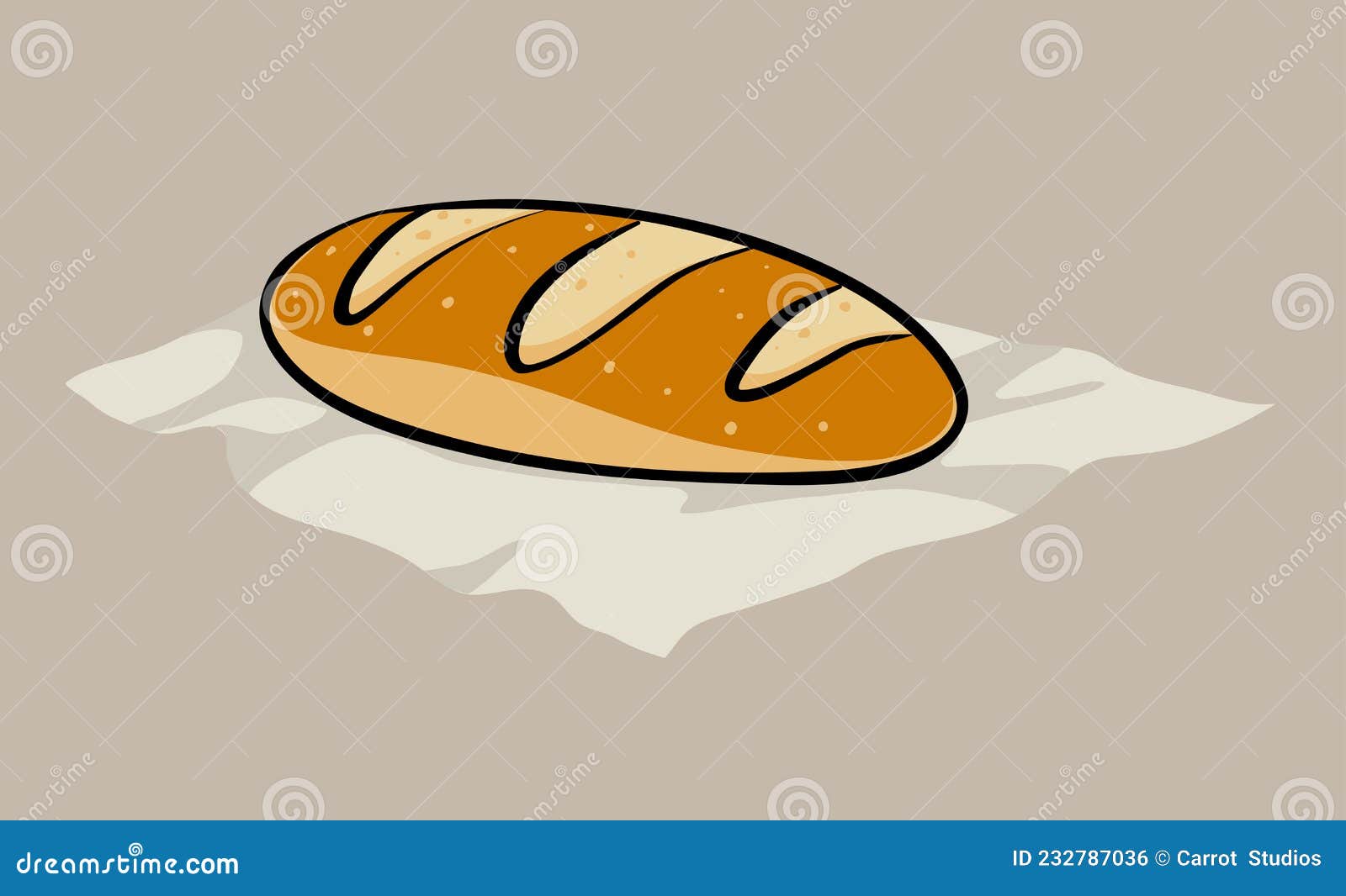 Long bread clip art stock vector. Illustration of clip - 232787036