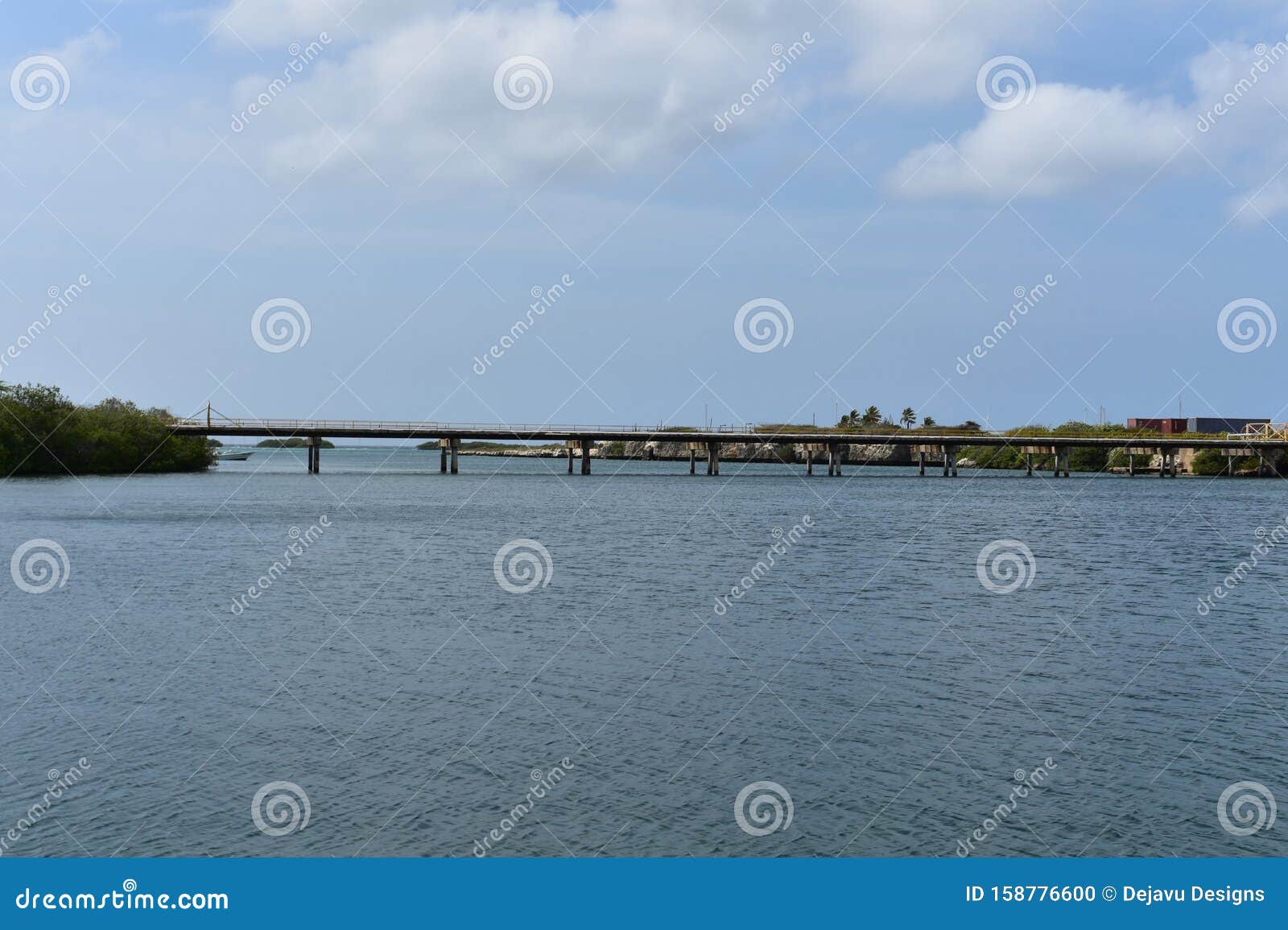 Bridge Extending Over the Spanish Lagoon in Aruba Stock Photo - Image ...
