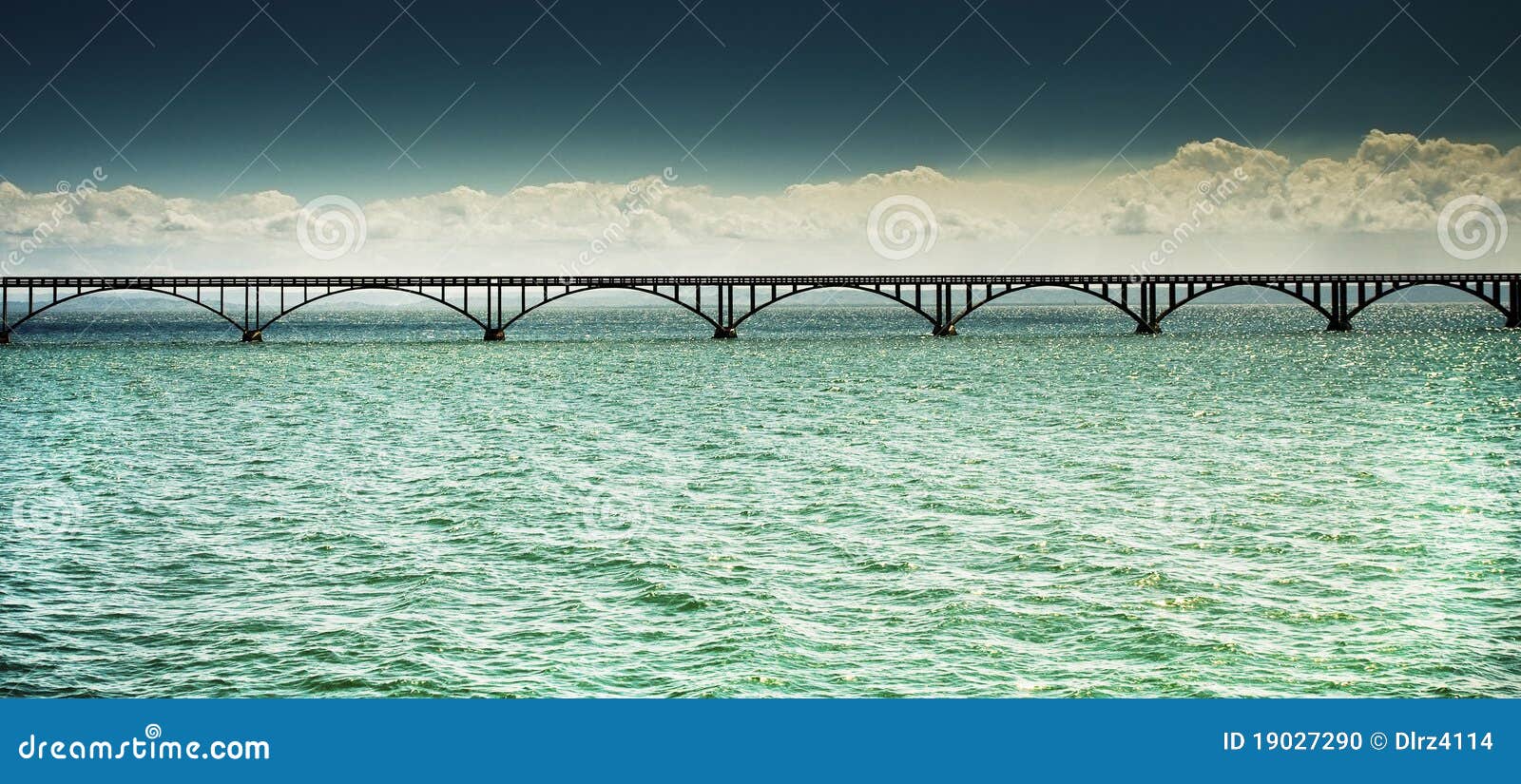 Long bridge over the sea stock photo. Image of traffic - 19027290