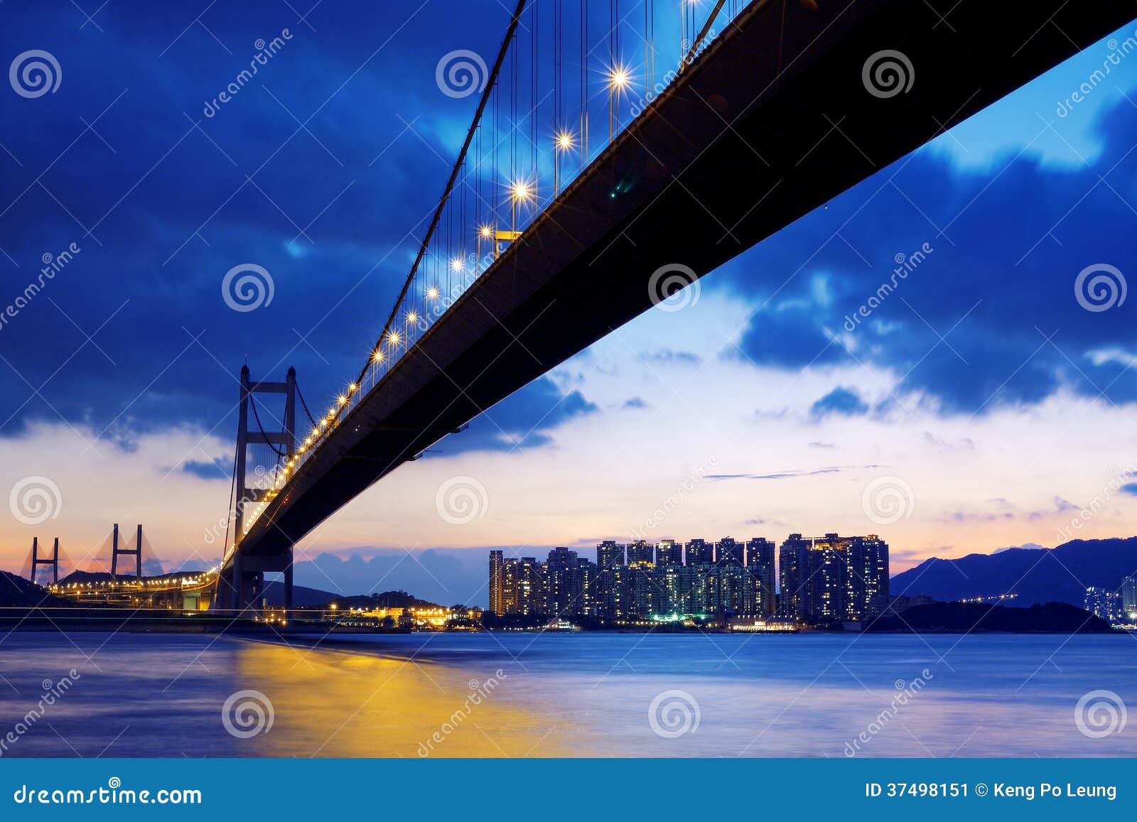 Long Bridge over sunrise stock image. Image of beauty - 37498151