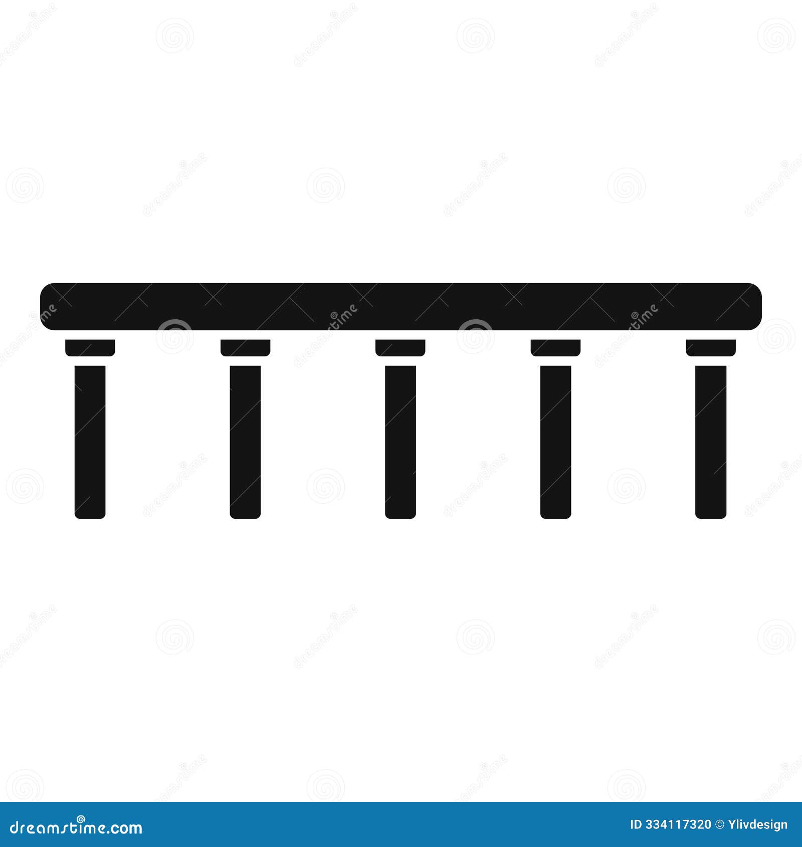 Long Bridge Standing on Five Pillars Icon Simple Style Stock Vector ...