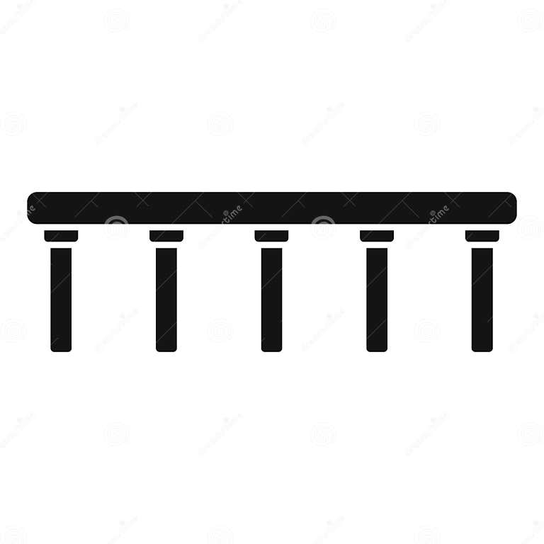 Long Bridge Standing on Five Pillars Icon Simple Style Stock Vector ...